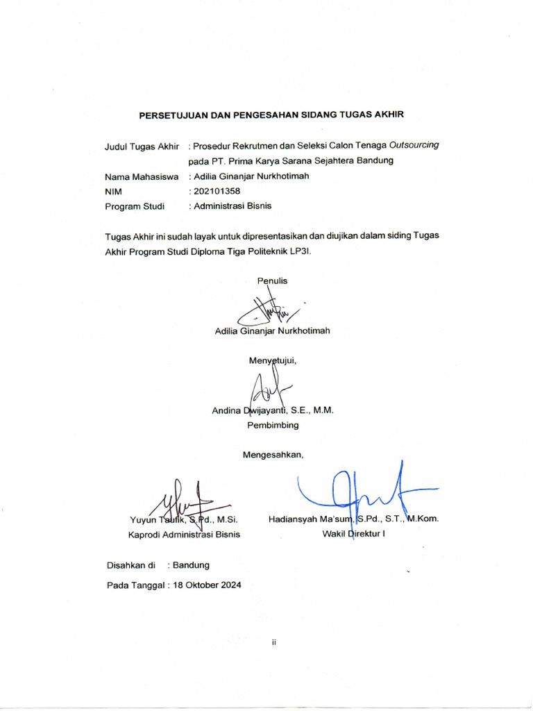 Lembar Pengesahan TTD | PDF