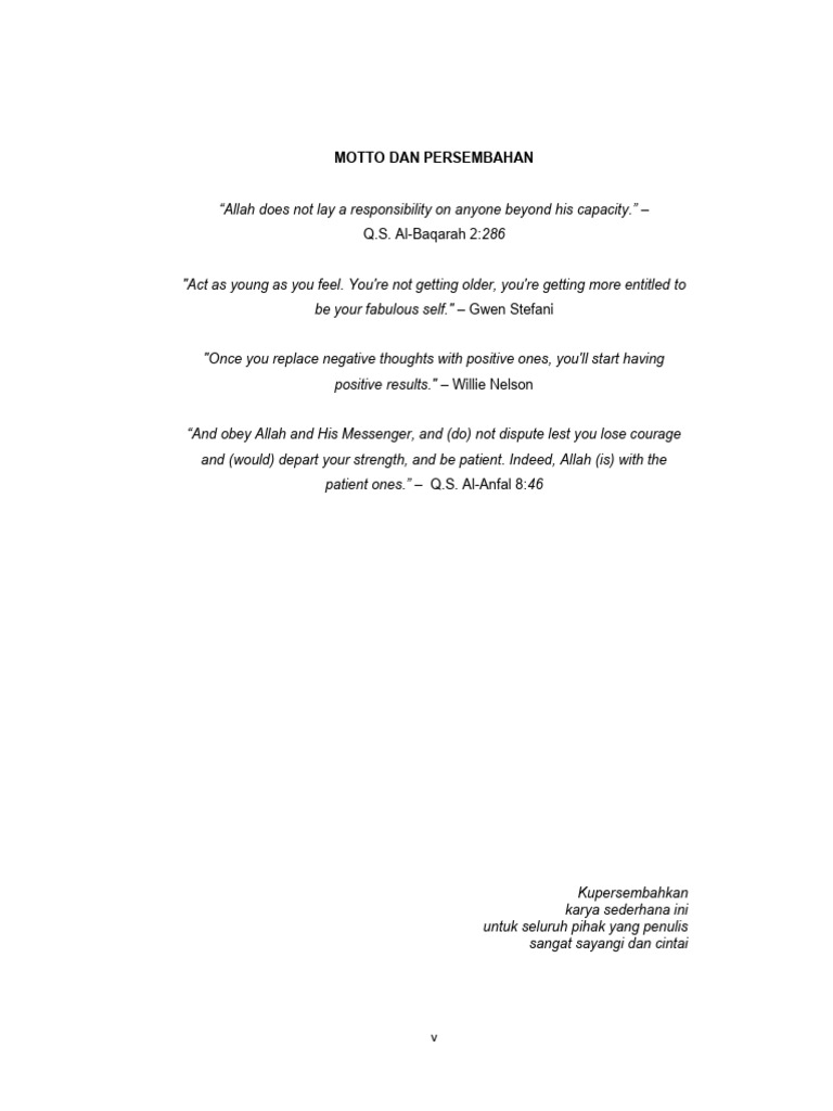 Motto Dan Persembahan | PDF