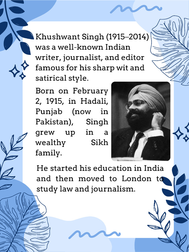 Biography of Khushwant Singh | PDF