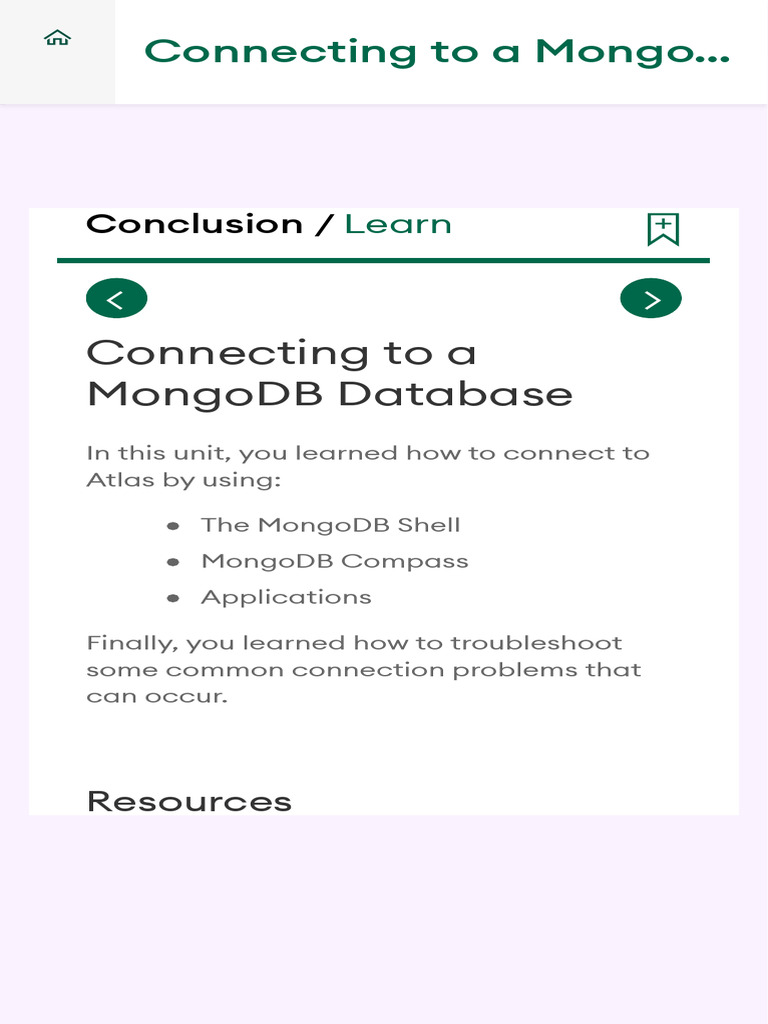 Connecting To A MongoDB Database (SmartBridge) - Learn MongoDB | PDF | Computers