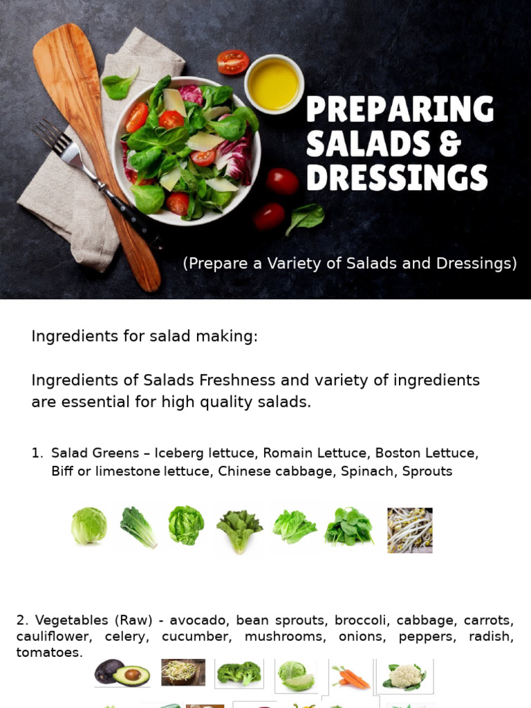 Preparing Salad and Dressings | PDF | Salad | Emulsion