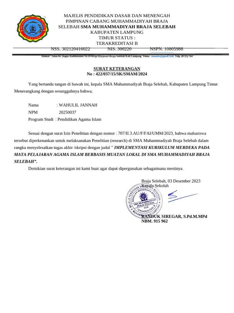 Ijin Penelitian | PDF