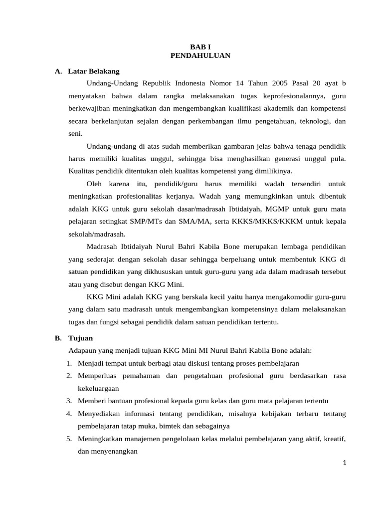 Laporan Kegiatan KKG Mini MI Nurul Bahri | PDF | Karier & Perkembangan