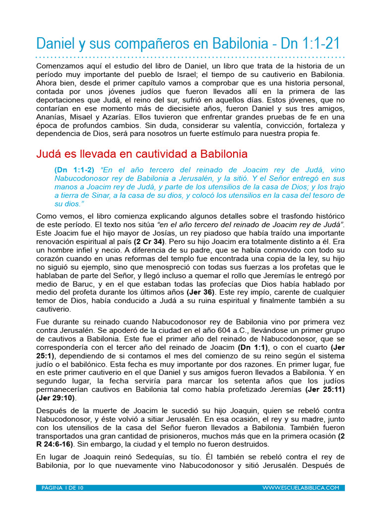 Daniel y Sus Amigos en Babilonia | PDF | Daniel (figura bíblica ...