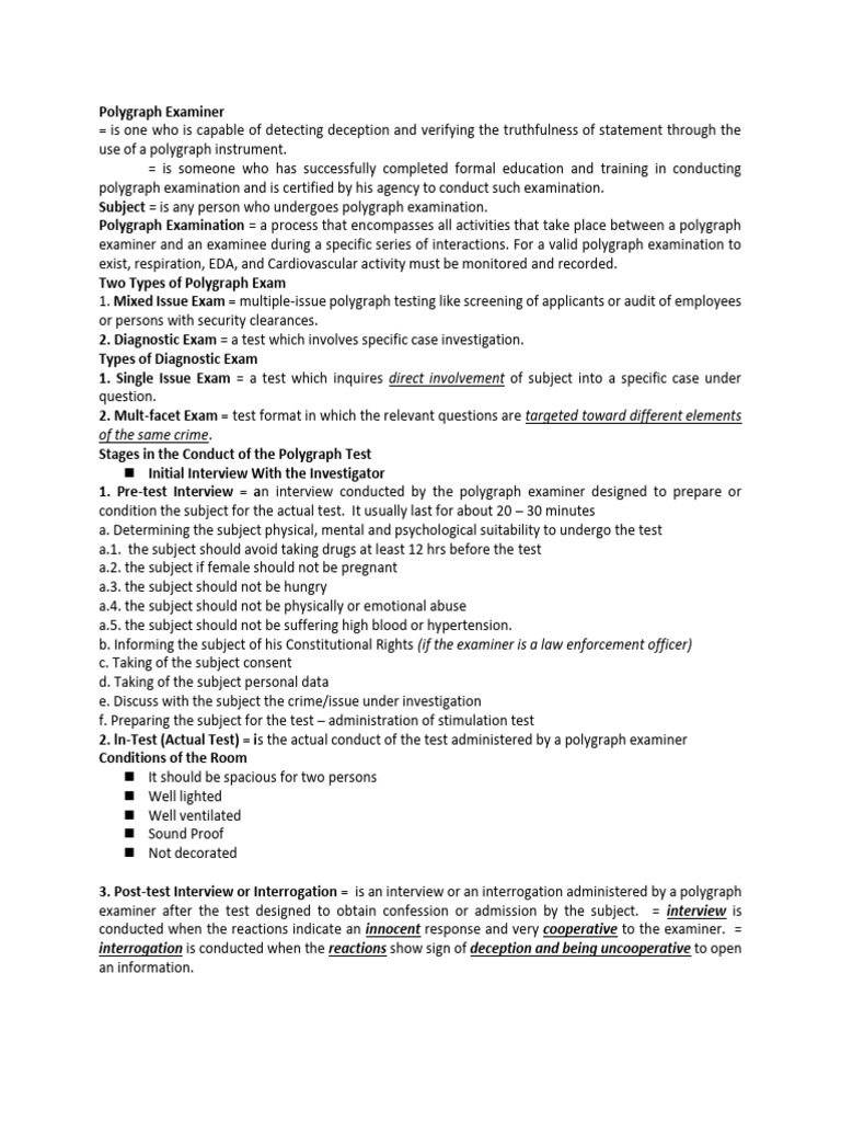 Polygraph Examiner SM Final Lesson 2 | PDF | Polygraph