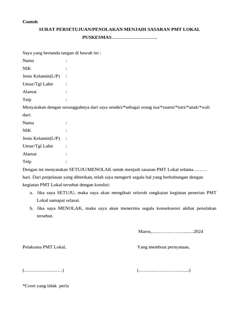 Contoh Format Informed Consent | PDF | Hukum