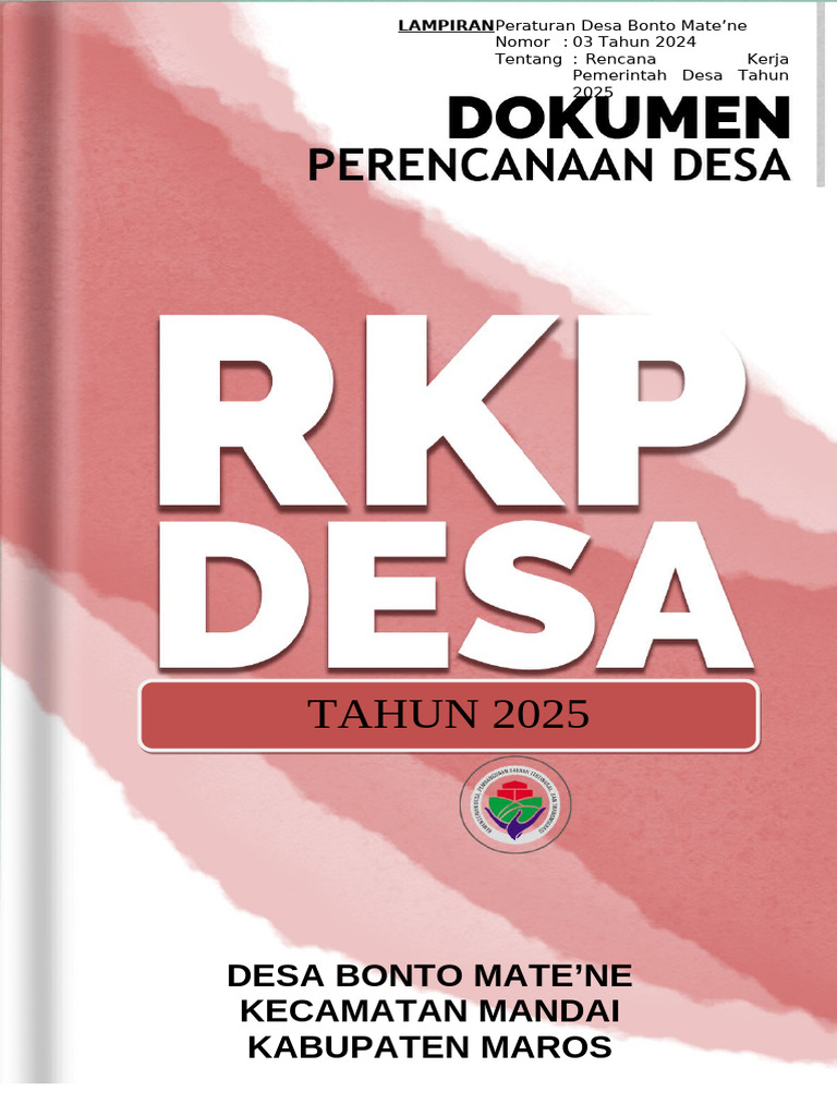 Naskah RKP Desa Tahun 2024 (Edit) | PDF | Pengelolaan Keuangan & Uang