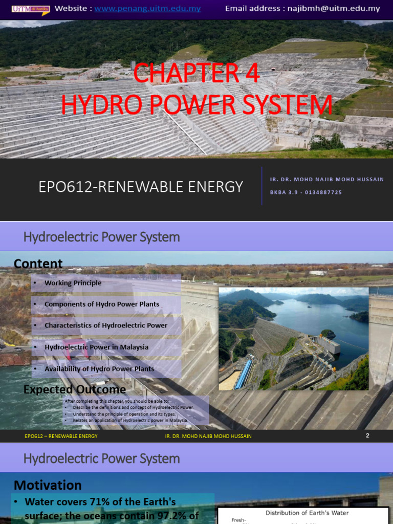 Chapter 4 - Hydro - 270622 - 230622 - 113232 | PDF | Hydroelectricity ...