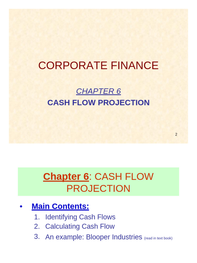 Cash Flow Projection | PDF | Net Present Value | Working Capital