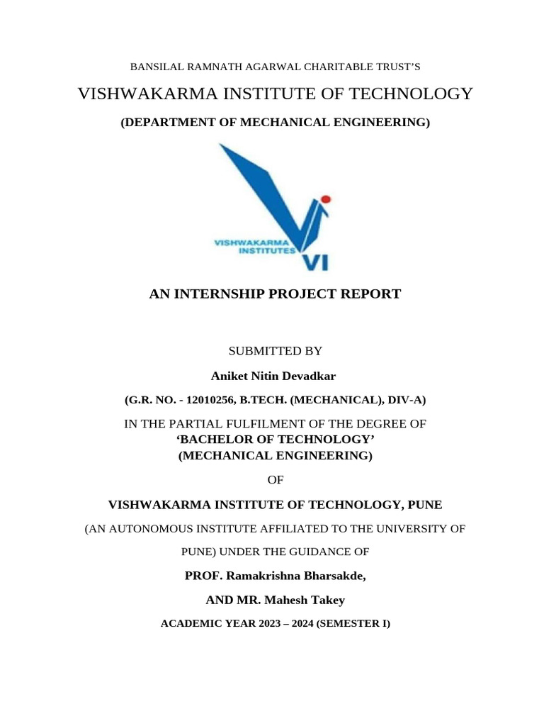 Internship Final Report | PDF | Machining | 3 D Printing