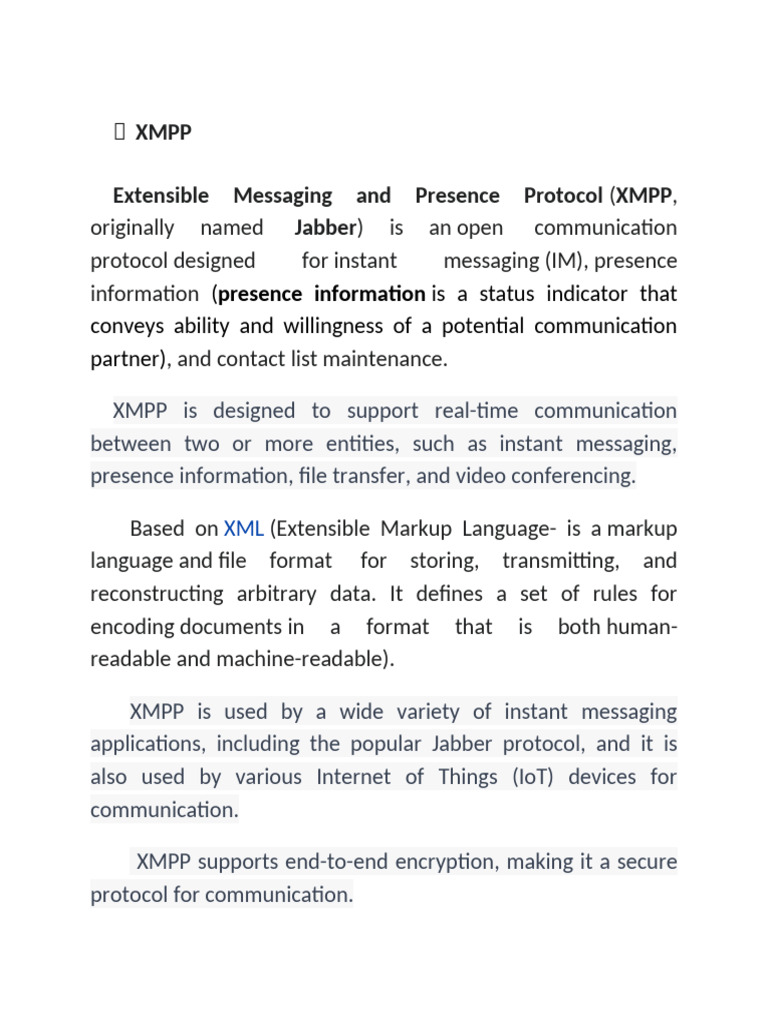 XMPP: Secure, Extensible Messaging | PDF | World Wide Web | Internet & Web