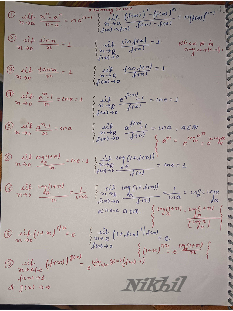 11th Class Limit Formula Math | PDF