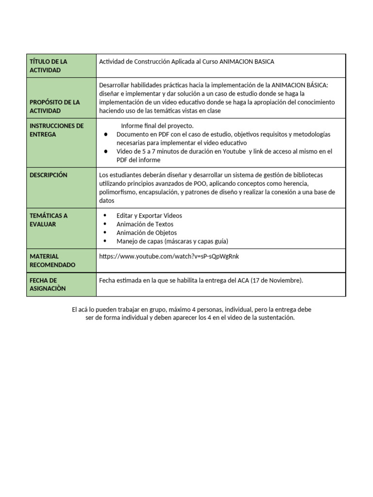 Aca Final Electiva Complementaria Iii | PDF