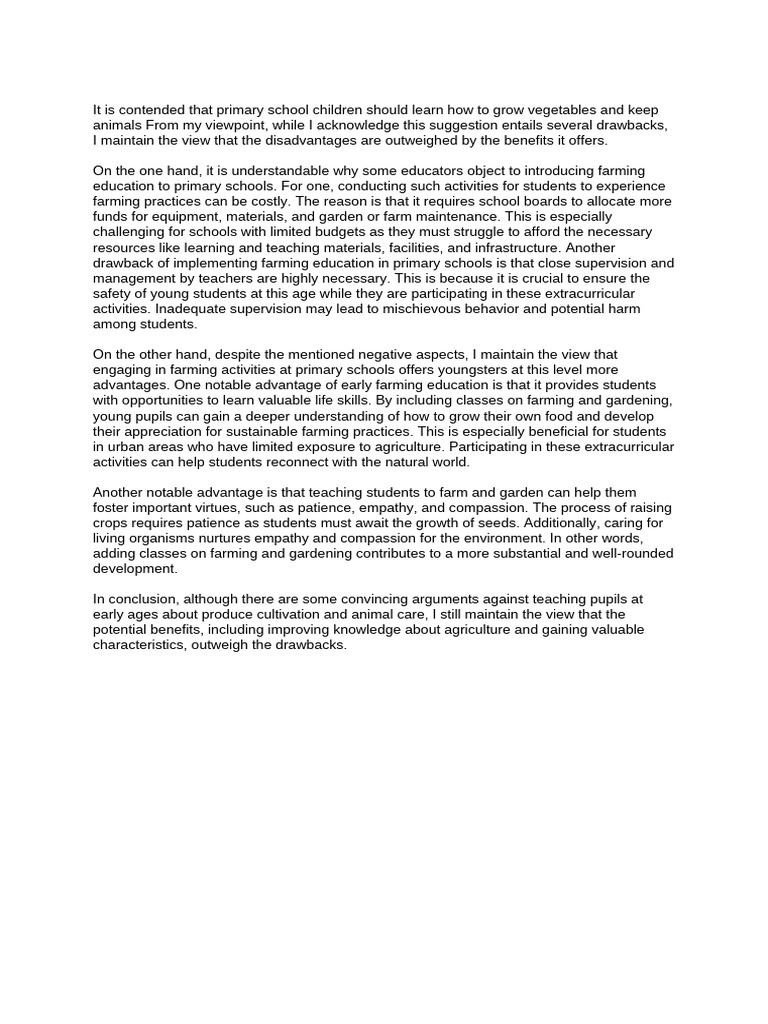 Advantage - Dis (Farming at Primary Schools) - FA | PDF | Agriculture ...