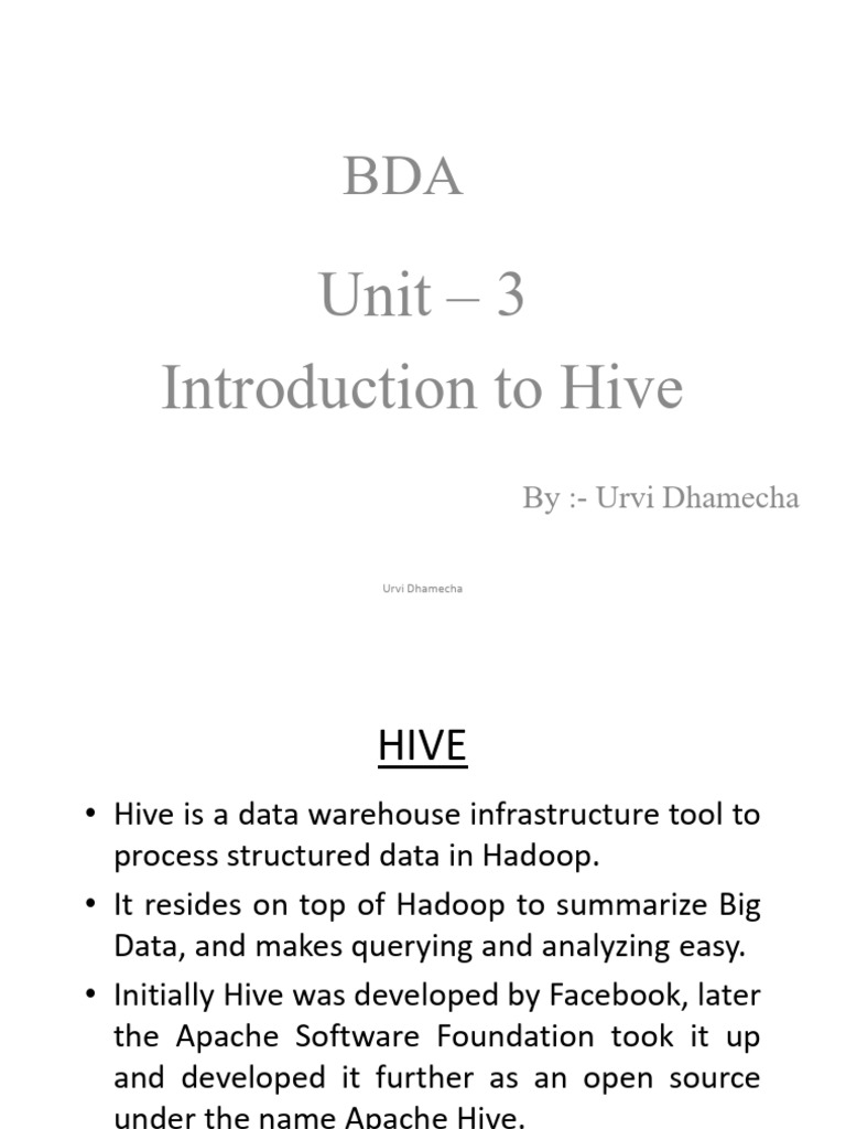 Bda Unit 3 Pdf Database Index Apache Hadoop 