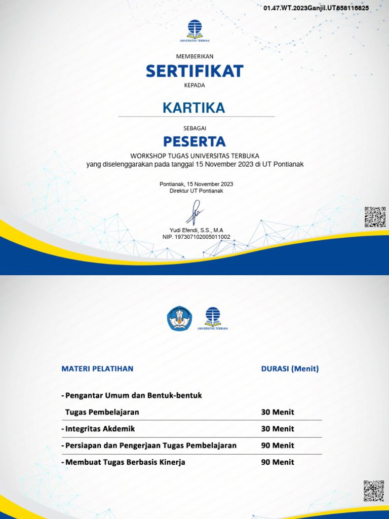 Cetak Sertifikat | PDF