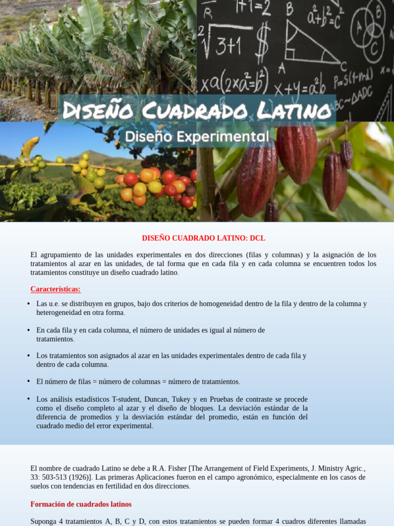 Diseño Cuadrado Latino en Experimentos | PDF | Objetos matemáticos ...