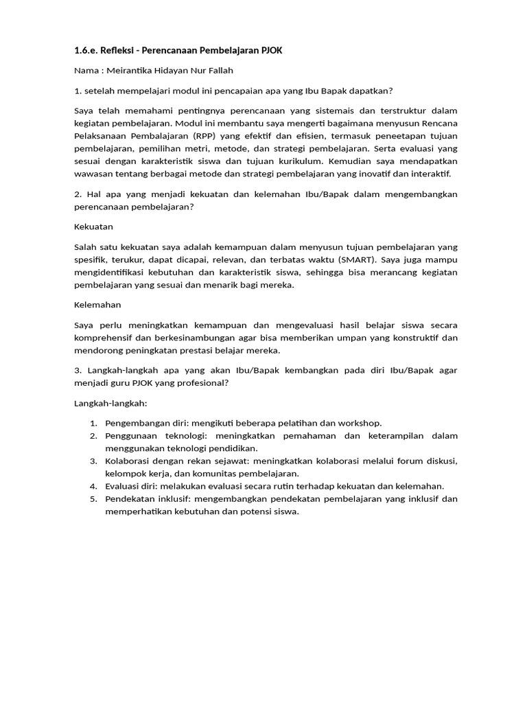 Refleksi 1.6 | PDF