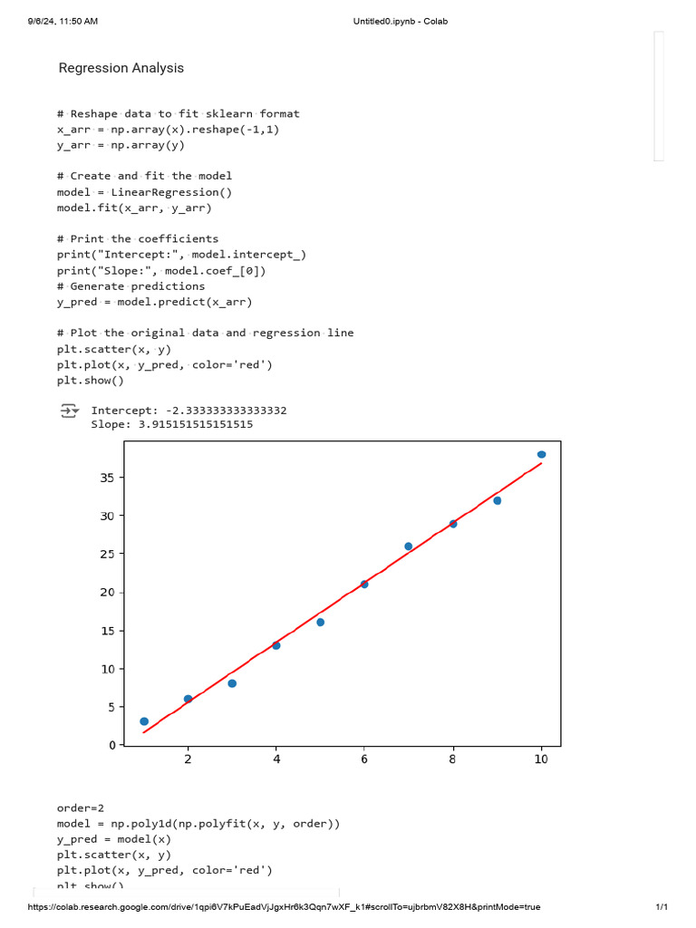 Regression Colab | PDF | Teaching Methods & Materials