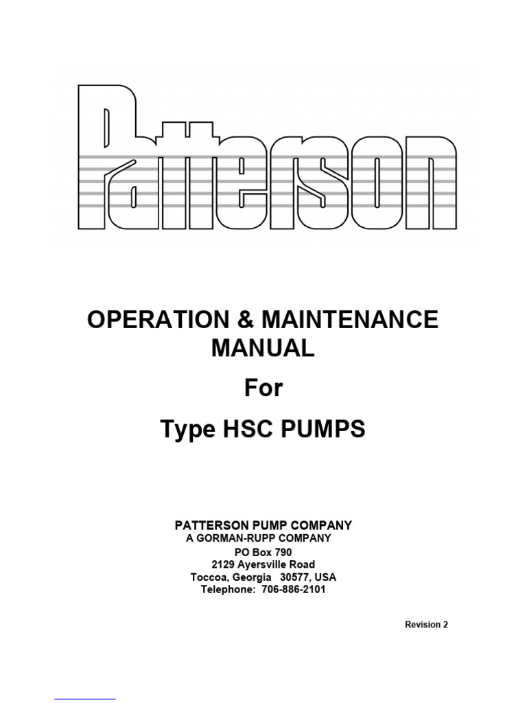 HSC Pump Operation & Maintenance Manual | PDF | Pump | Bearing (Mechanical)