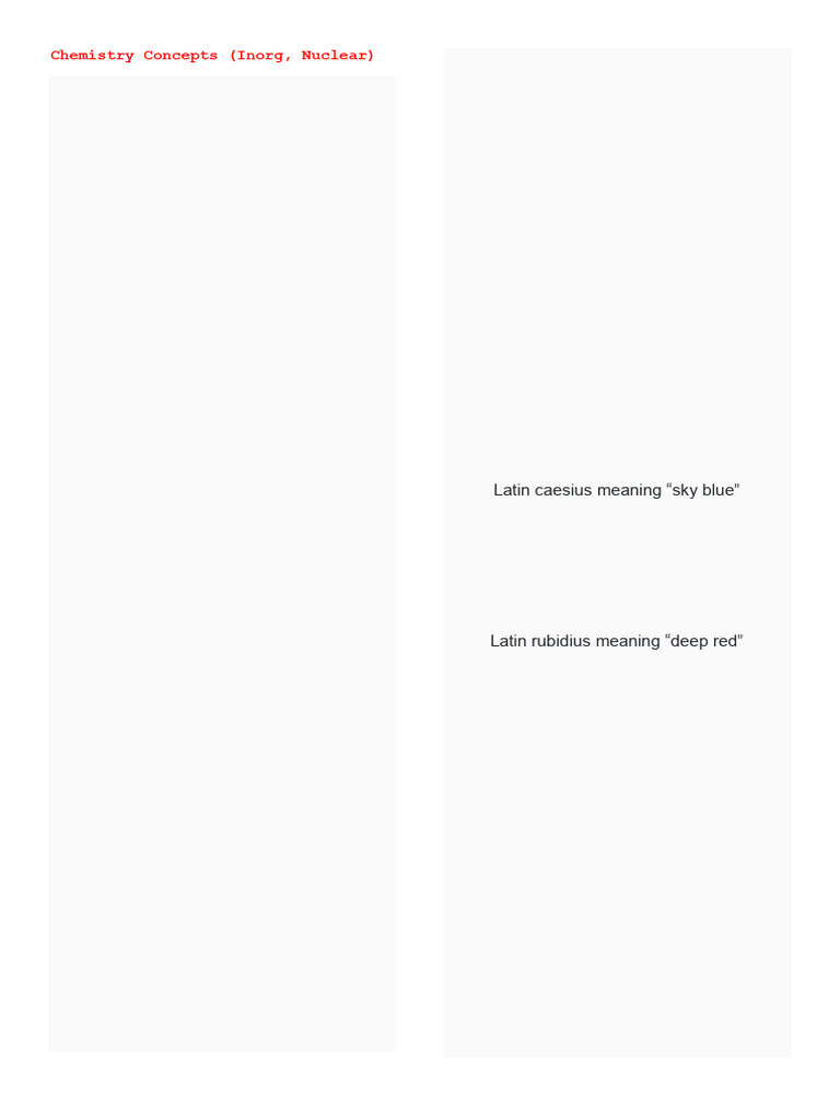 Chemistry Concepts (Inorg, Nuclear) | PDF | Chemical Bond | Radioactive ...