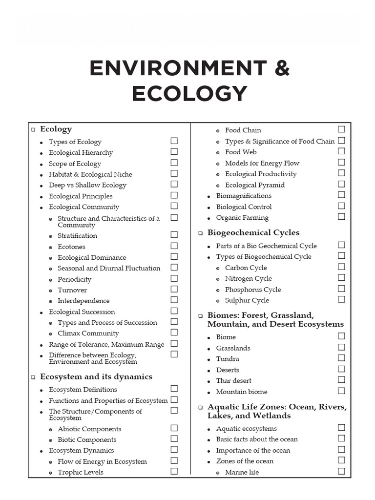Environment & Ecology Syllabus Micro Details | PDF | Ecology | Pollution