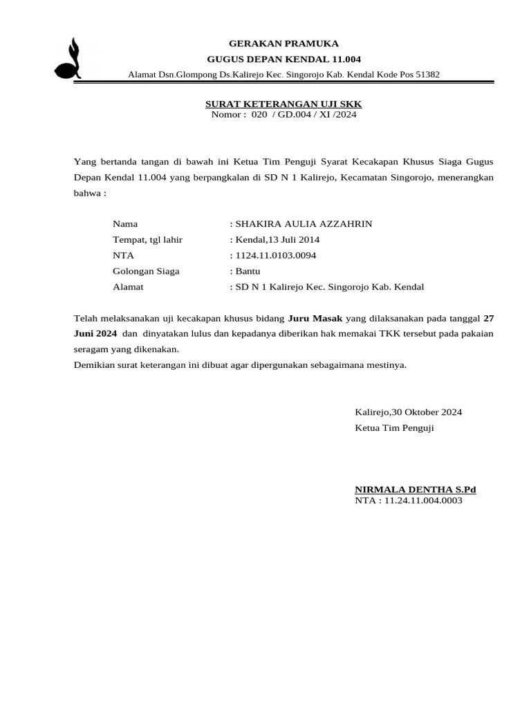 SKK SIAGA Juru Masak | PDF