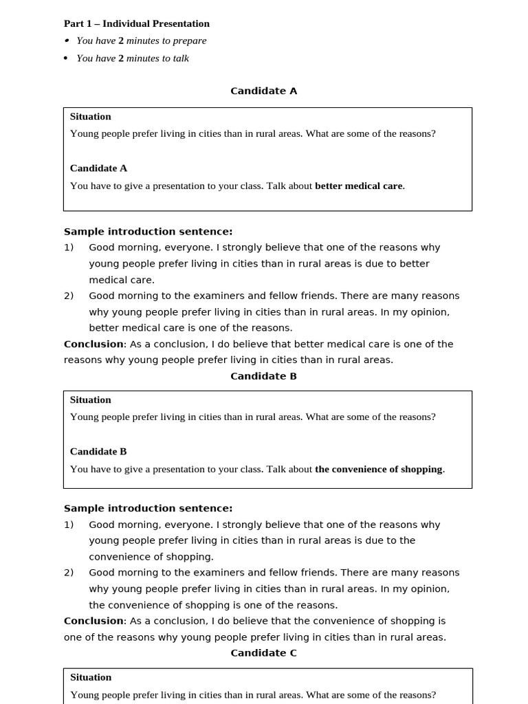 Speaking EXE7 (1) | PDF | Reason