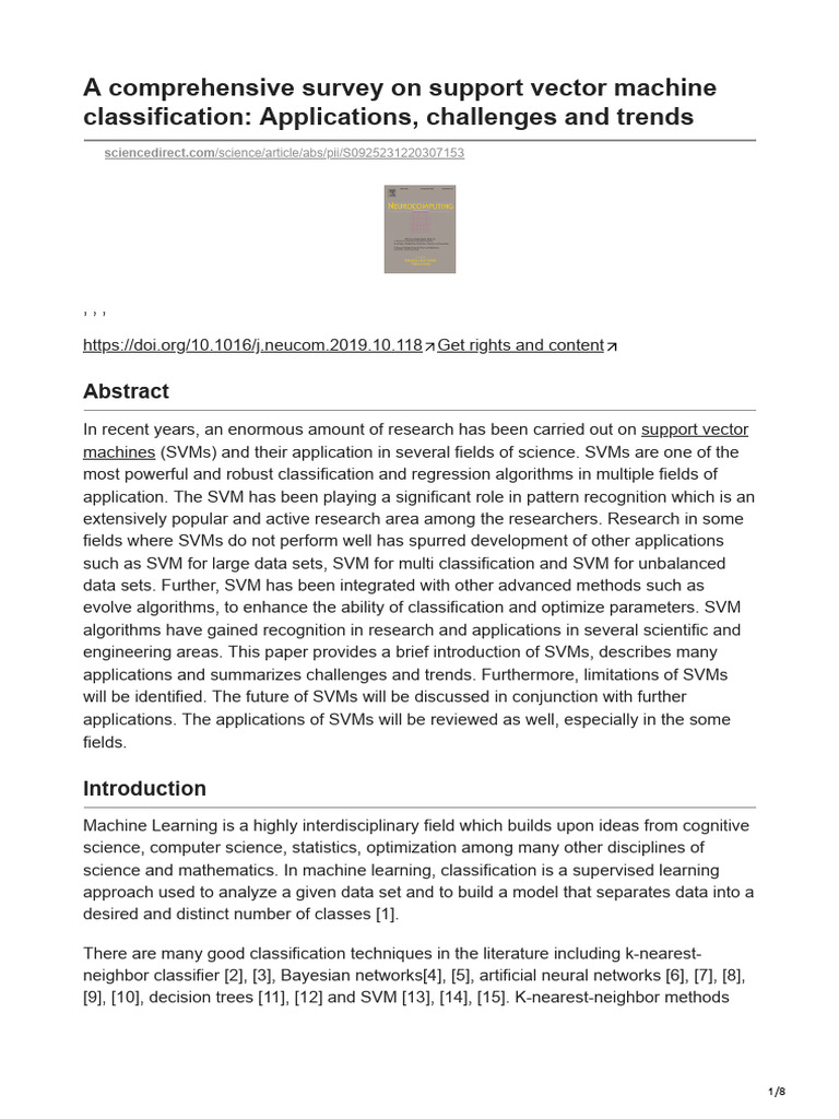 A Comprehensive Survey On Support Vector Machine Classification Applications Challenges And