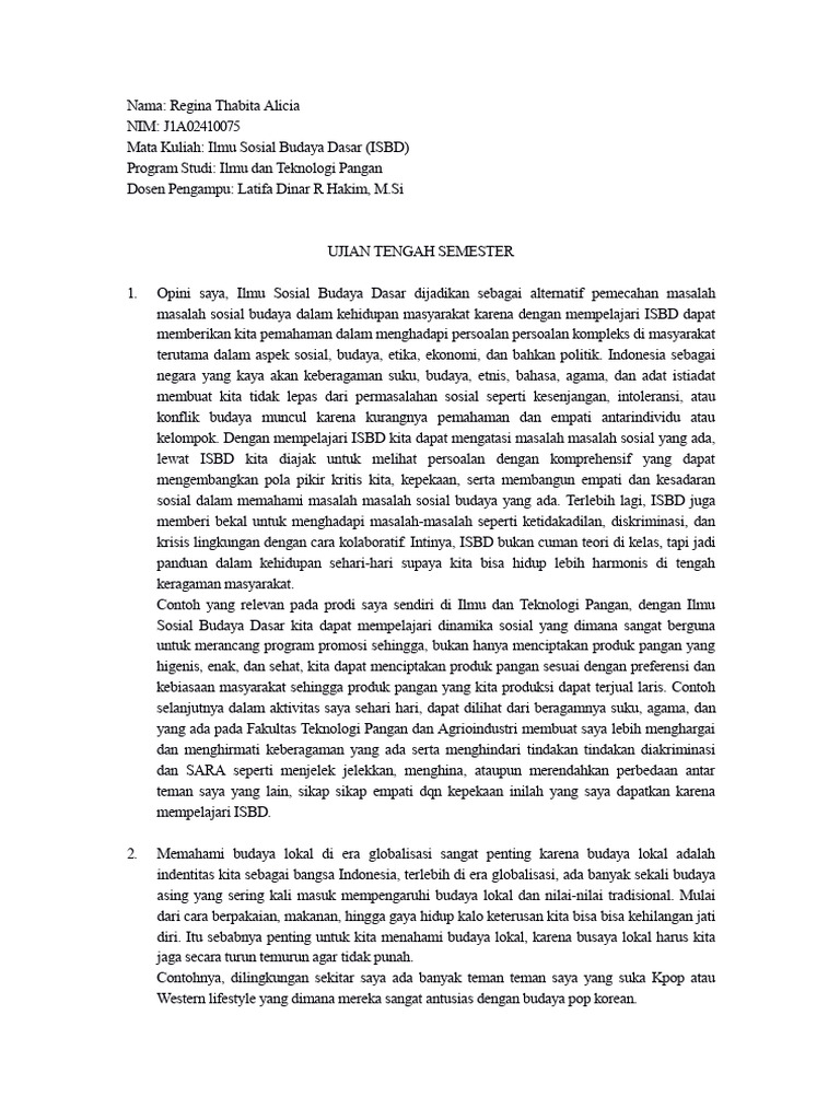 Uts Isbd Regina Thabita Alicia (J1a02410075) | PDF