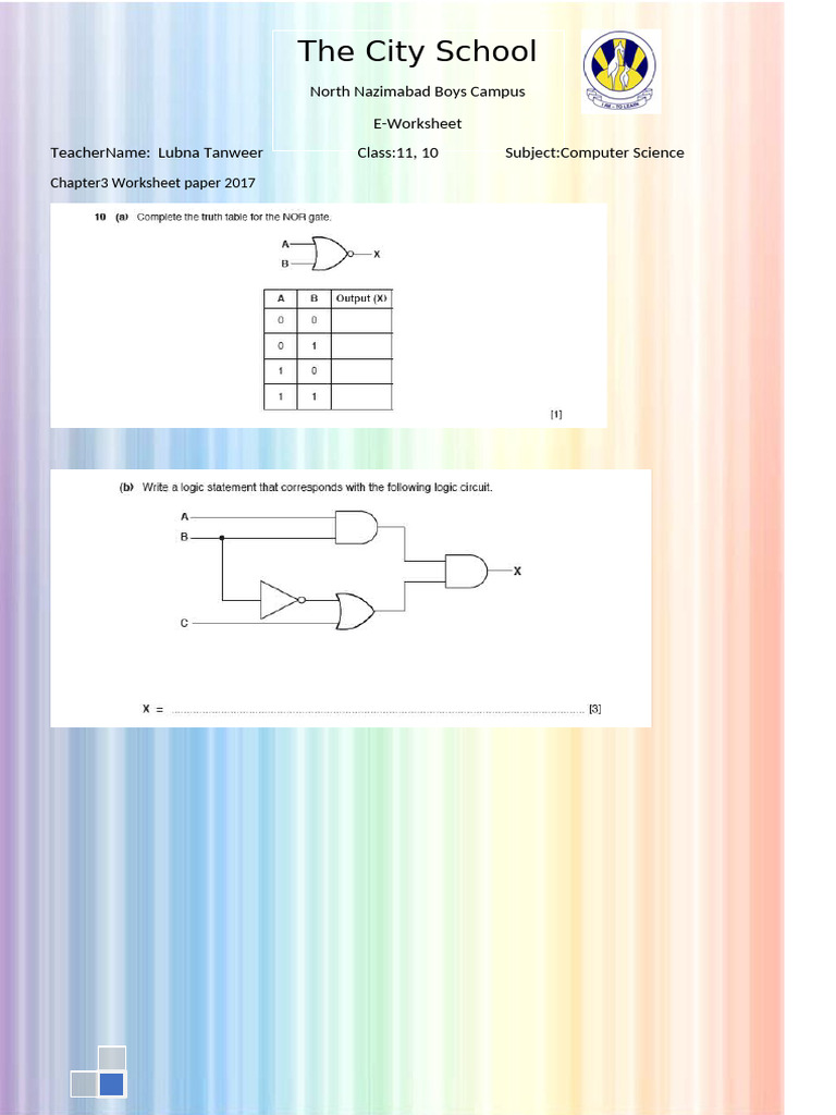 Bws ch3 2017 Computer Worksheet For Class 11 | PDF