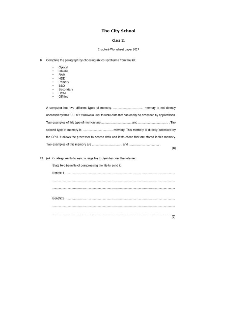 Chapter6 Worksheet Paper 2017 Class 11 | PDF