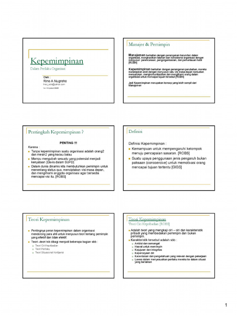 Kepemimpinan-V-12 Page 1 | PDF