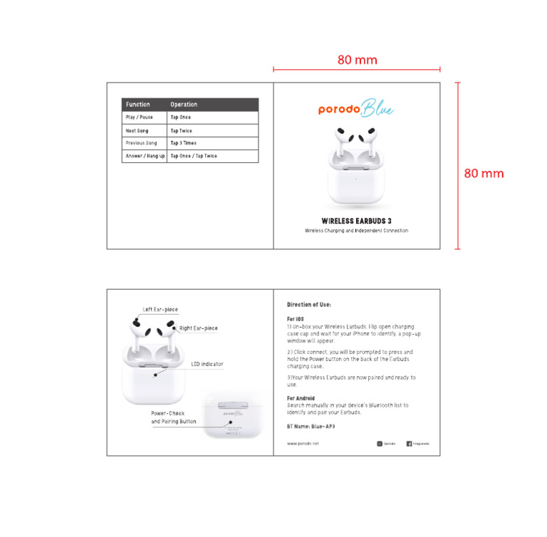 PB-ARPD3-WH Airpods 3 User Manual | PDF