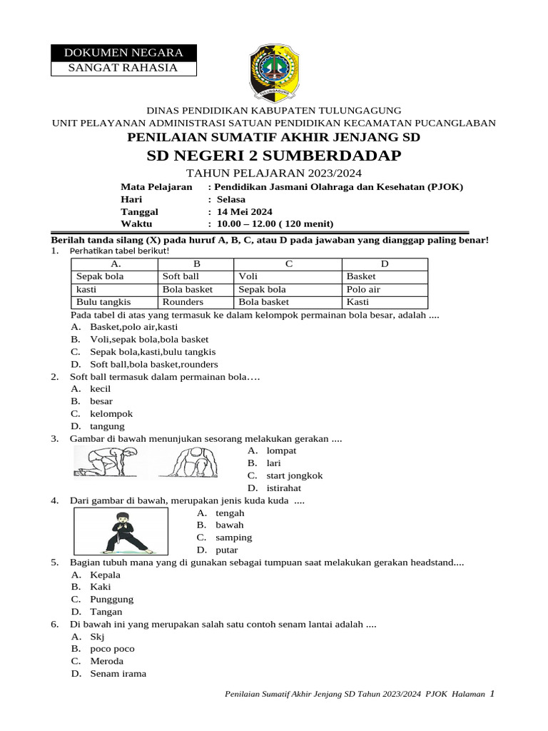 Soal Psaj Pjok | PDF