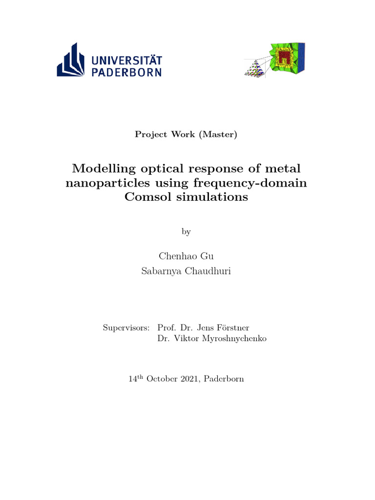 Modelling Optical Response of Metal Nanoparticles Using Frequency ...