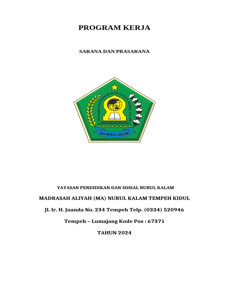Program Kerja Waka Sarpras 2 | PDF
