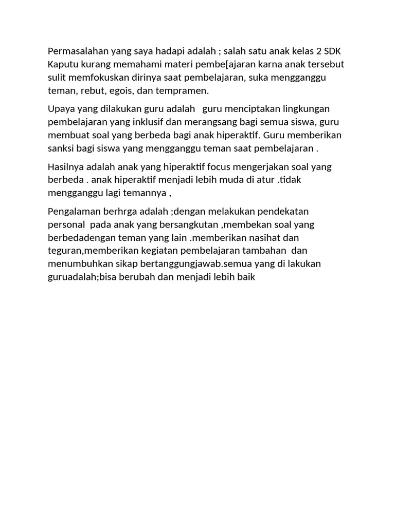 Permasalahan Yang Saya Hadapi Adalah | PDF