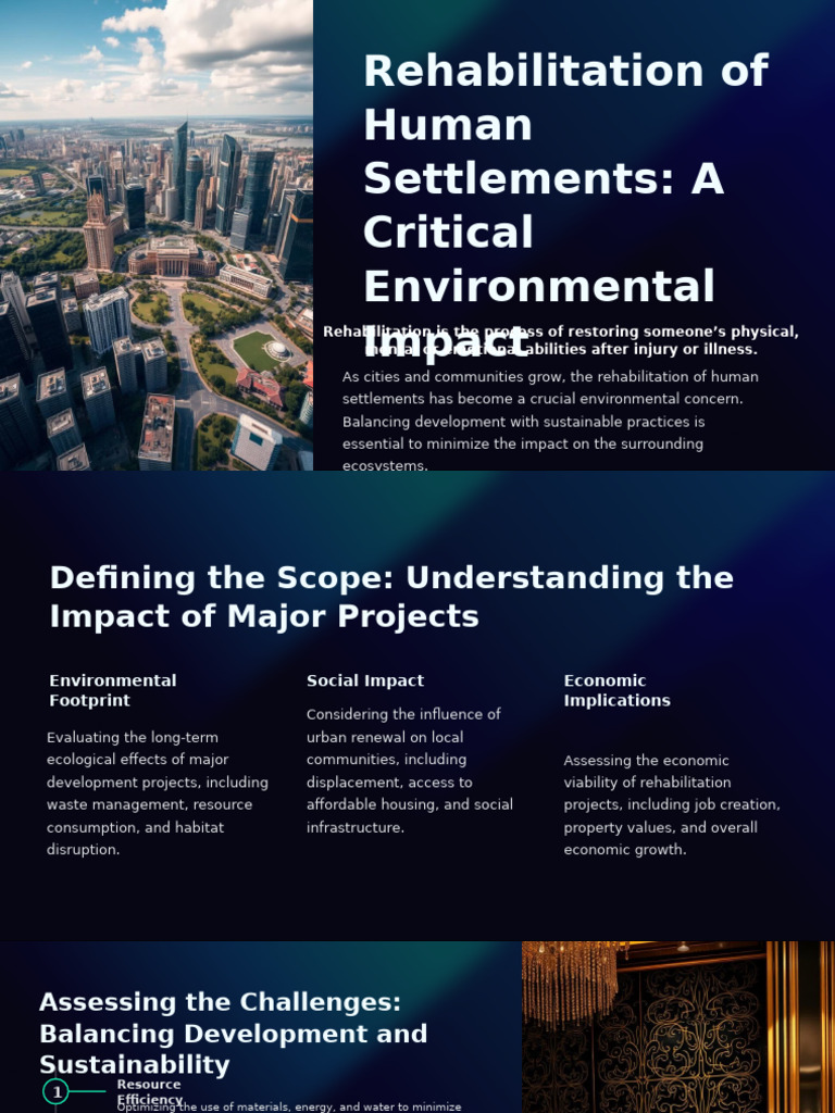 Rehabilitation of Human Settlements A Critical Environmental Impact ...