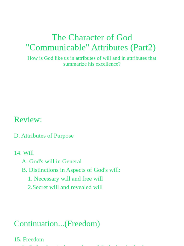 The Character of God | PDF | Omnipotence | God