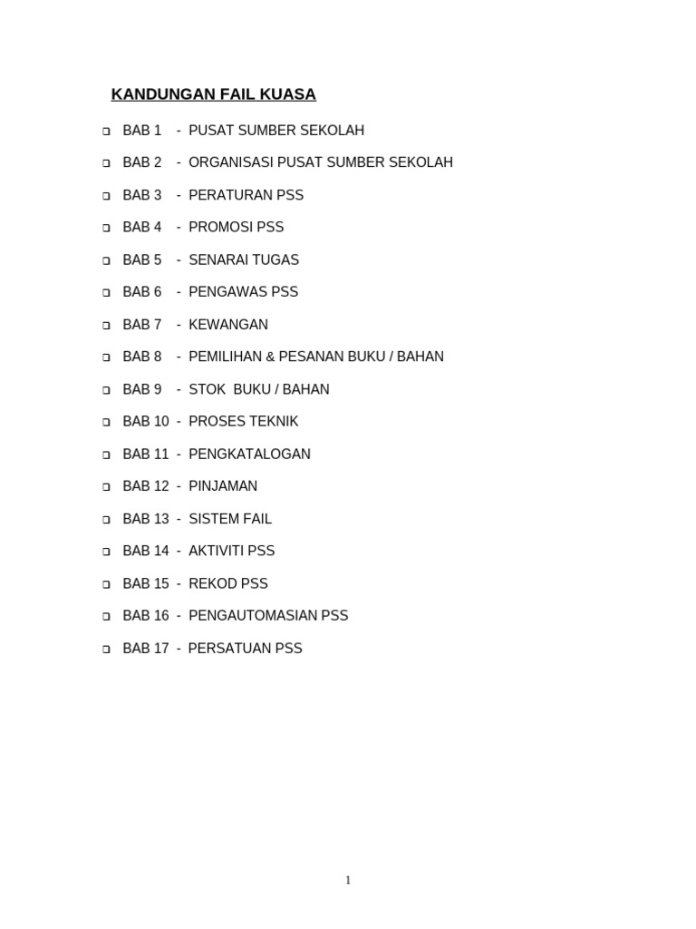 Kandungan Fail Kuasa | PDF