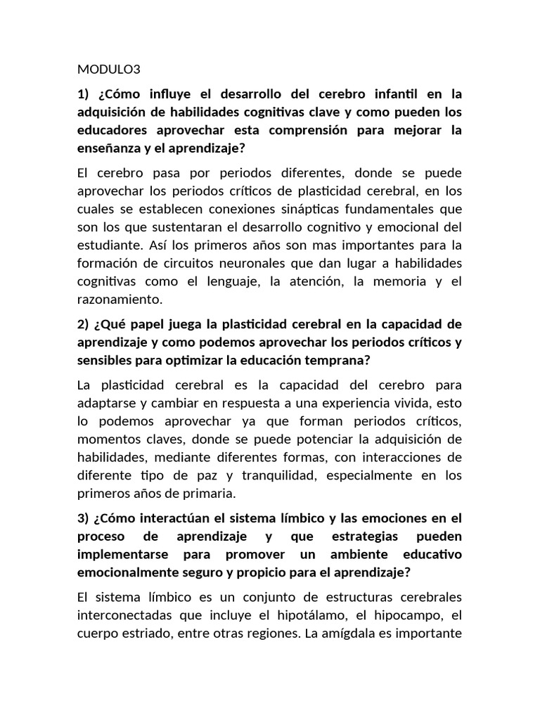 MODULO3 Neuroeducacion | PDF | Las emociones | Aprendizaje