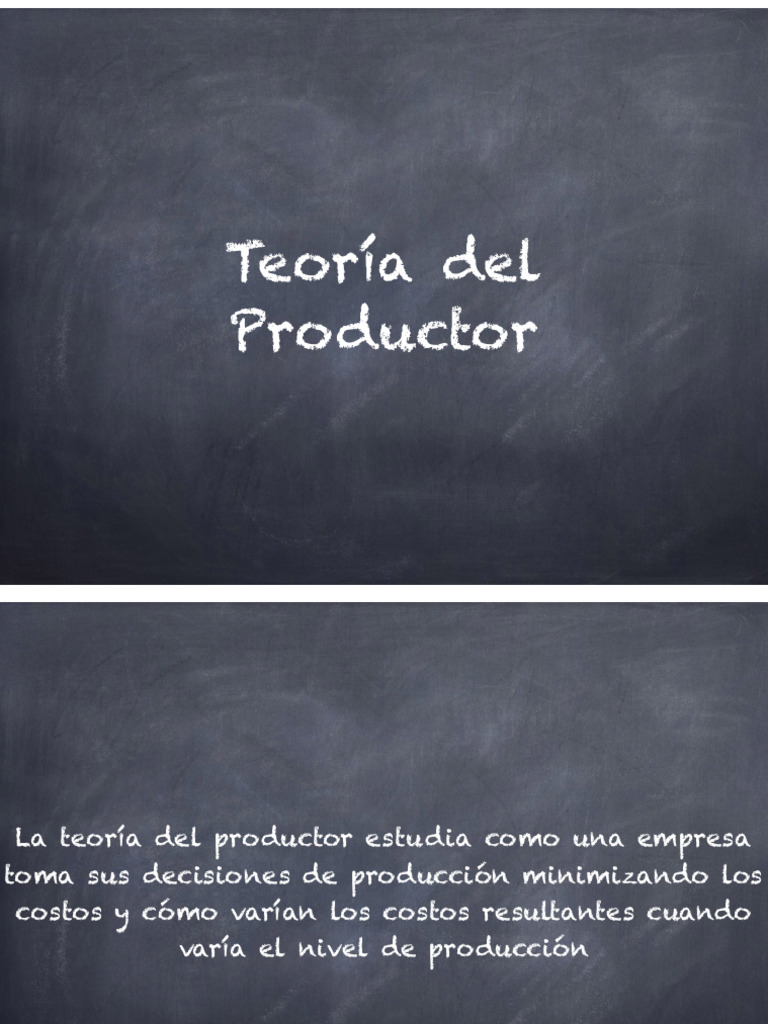 Teoría Del Productor V2 | PDF | Mercado (economía) | Oferta (economía)