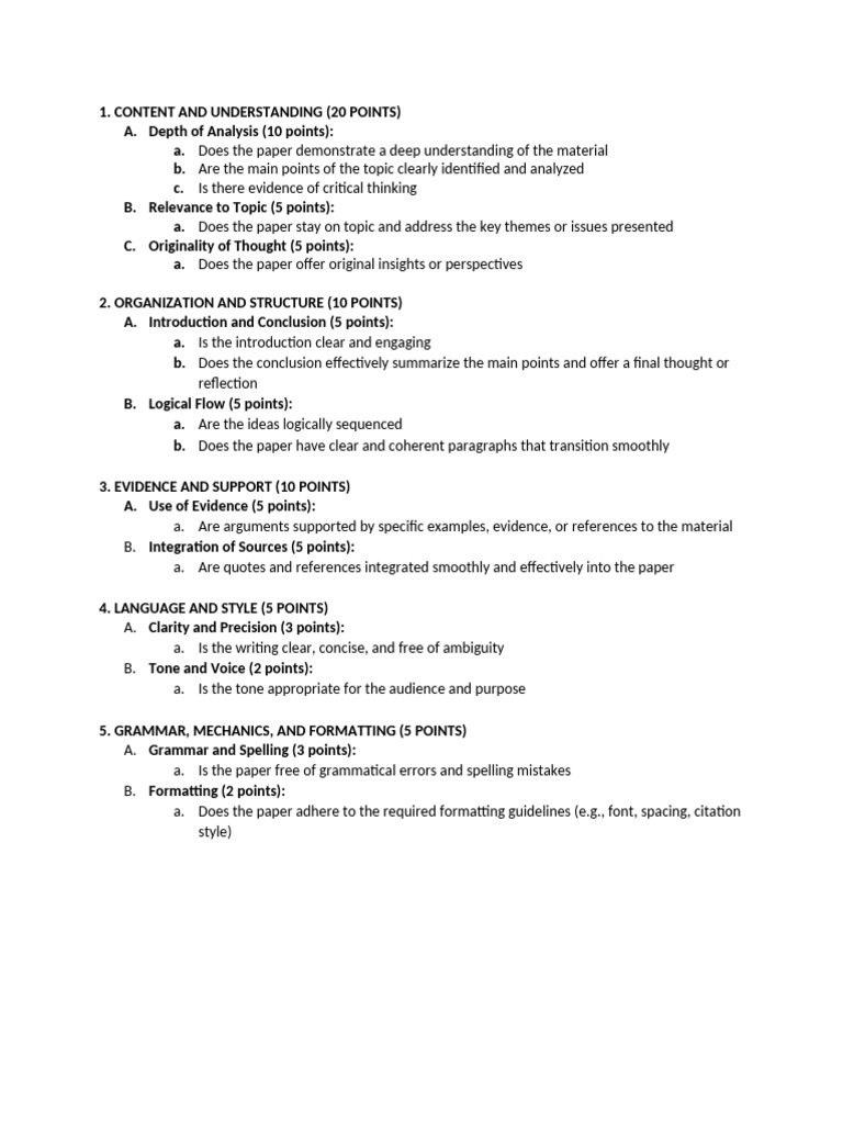 Criteria For Writing A Reflection Paper | PDF