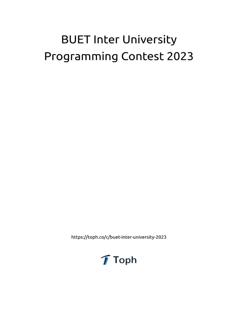 Buet Iupc 2023 Problemset | PDF | Computer Science | Object Oriented Programming