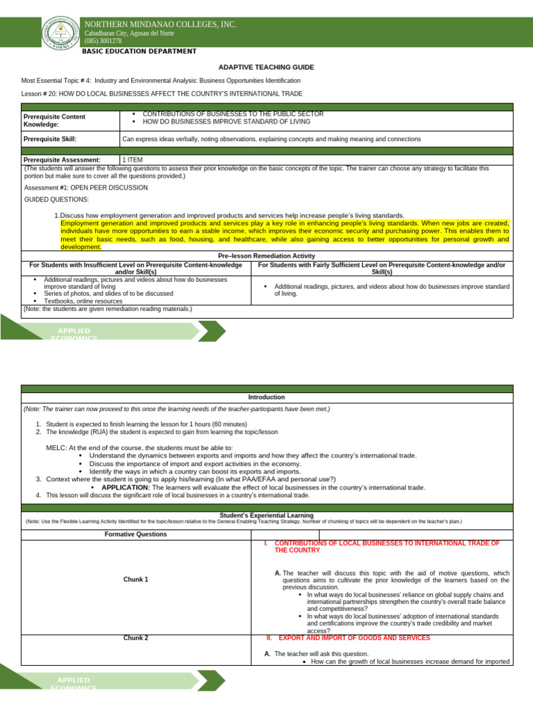 Atg-Lesson 20 - 2024-2025 | PDF | Teachers | Learning