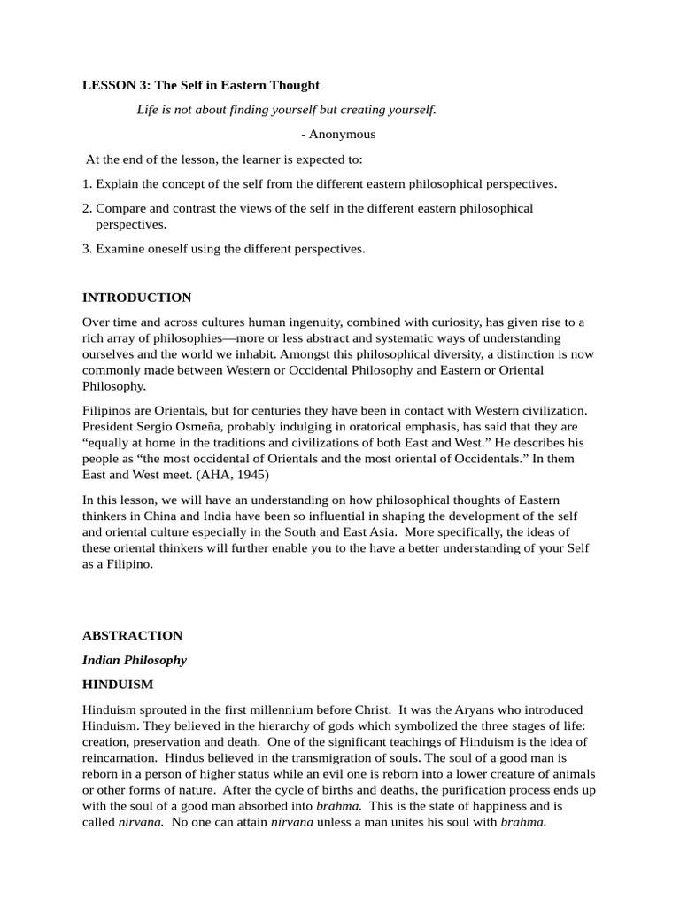 Chapter 1. Lesson 3 1 | PDF | Ātman (Hinduism) | Reincarnation