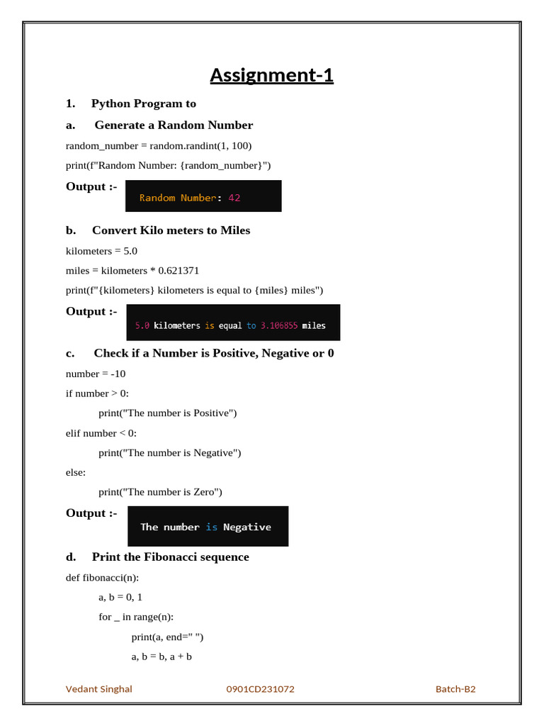 Assignment 1 PL (0901CD231072) | PDF | Randomness | Statistical Theory