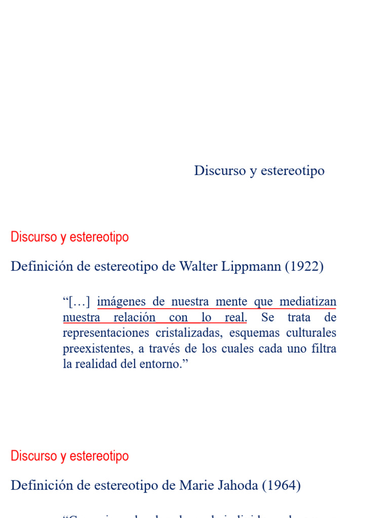 7 Discurso y Estereotipo | PDF | Estereotipos | Sicología