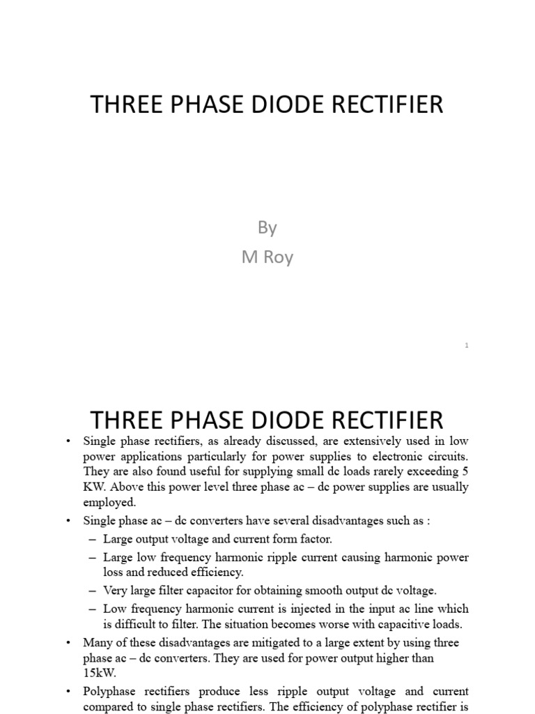 Pe-Lec-4 - Three Phase Diode Rectifier | PDF | Rectifier | Power Electronics